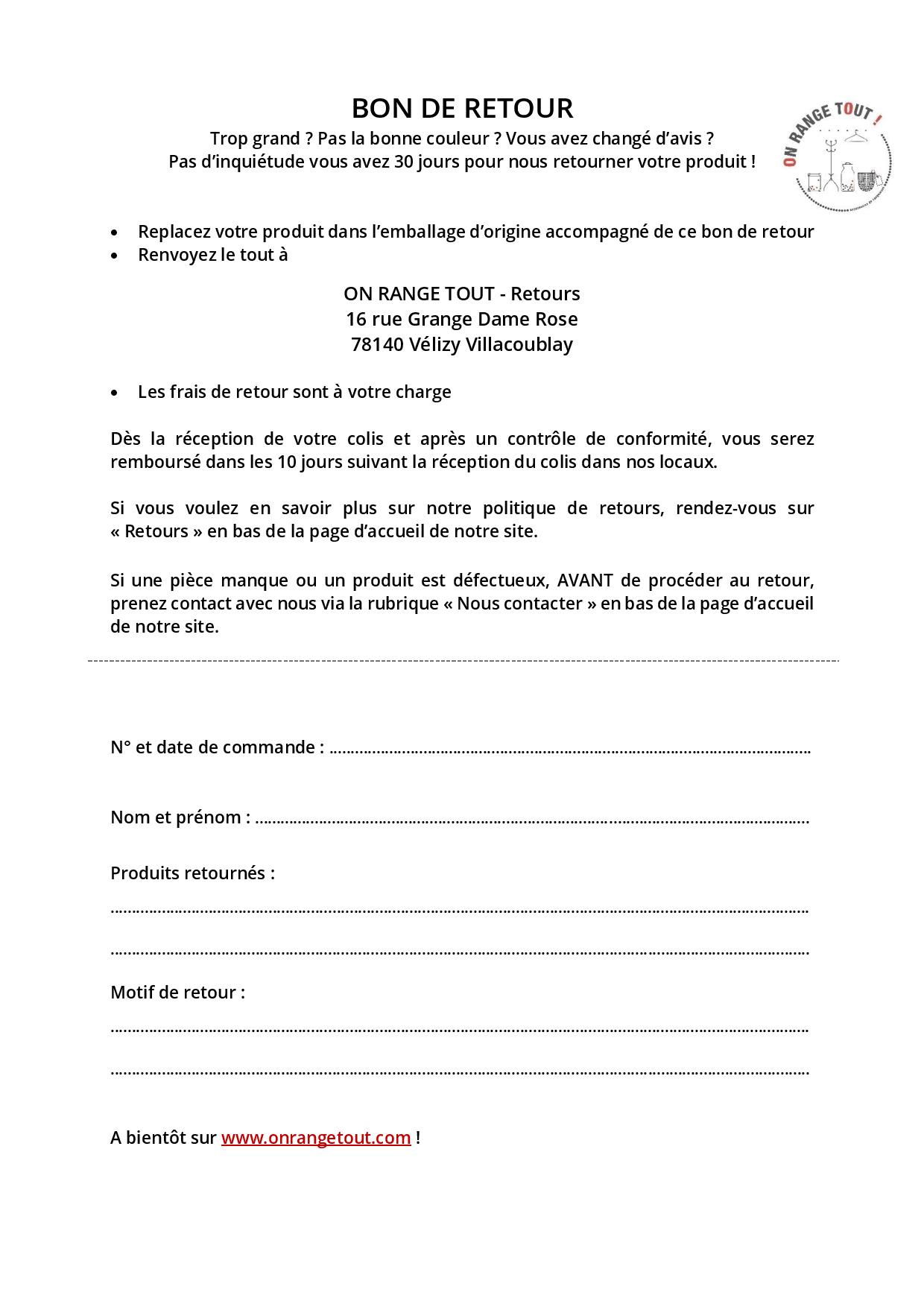 Retours - ON RANGE TOUT